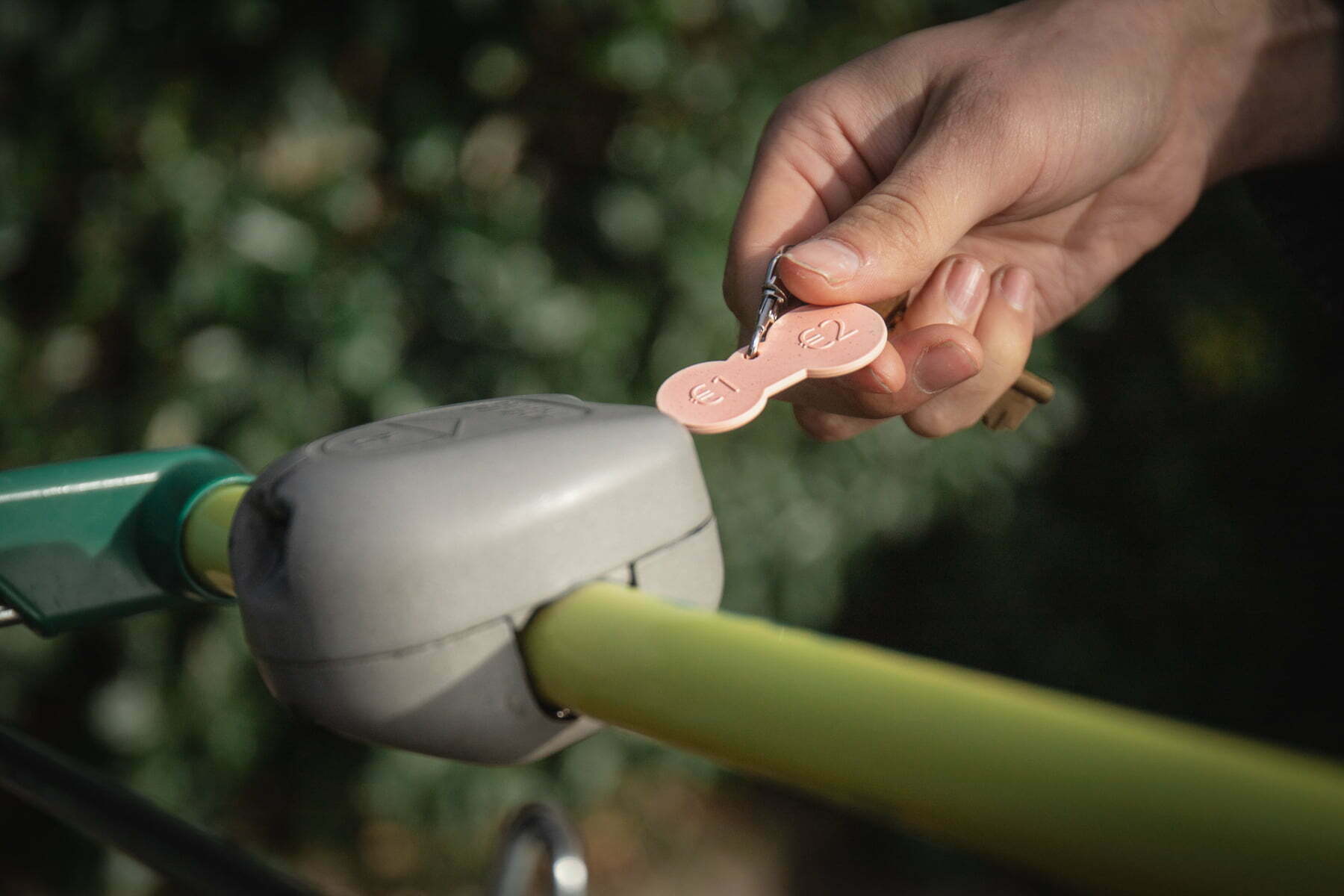 Recycled Multi Euro Trolley Stick Keyring - CHX Products